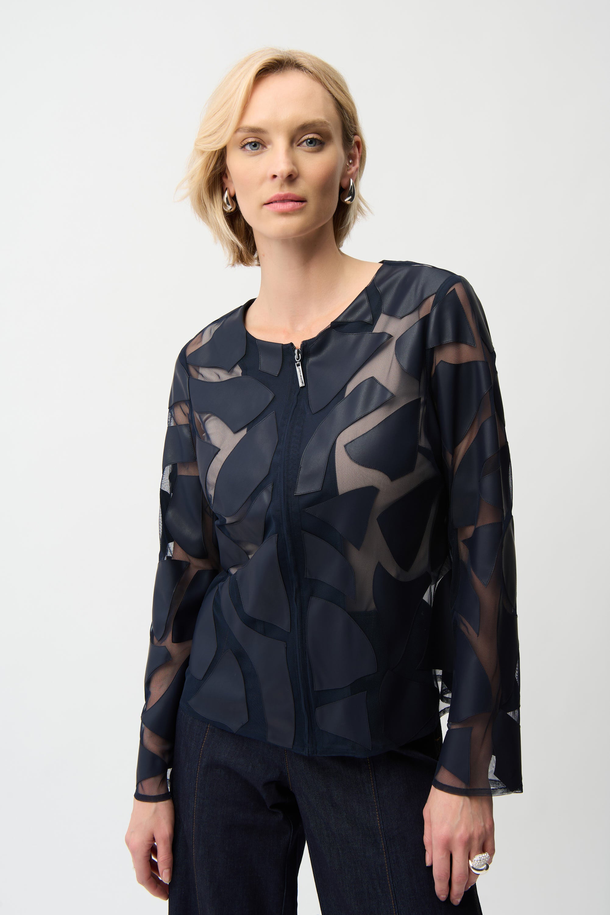 Laser Cut Leatherette Fitted Jacket – Penelope’s of Otaki
